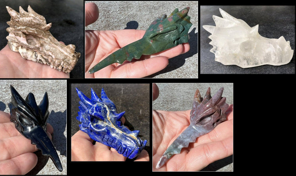 Dragon & Phoenix Skulls – Blue Star Traders-Ethically Sourced & Carved ...