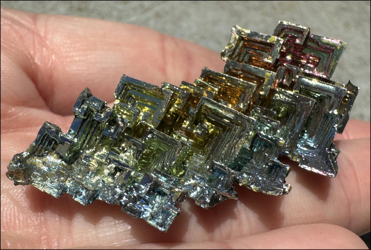 Lg. BISMUTH Crystal Specimen with Fabulous Geometric Patterns - Promot ...