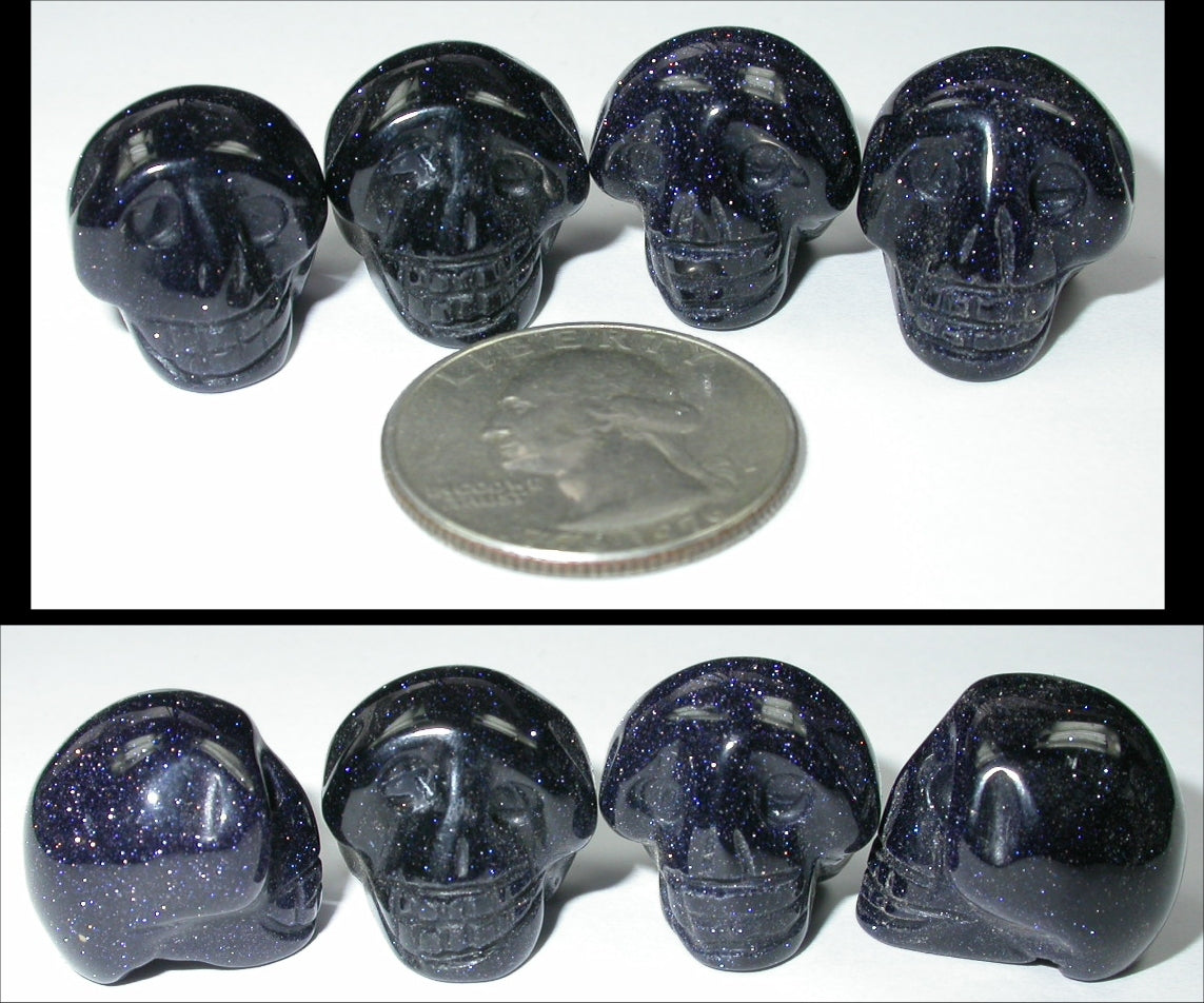 PURPLE GOLDSTONE Pocket Sized Crystal Skull! - Healing Work! – Blue ...