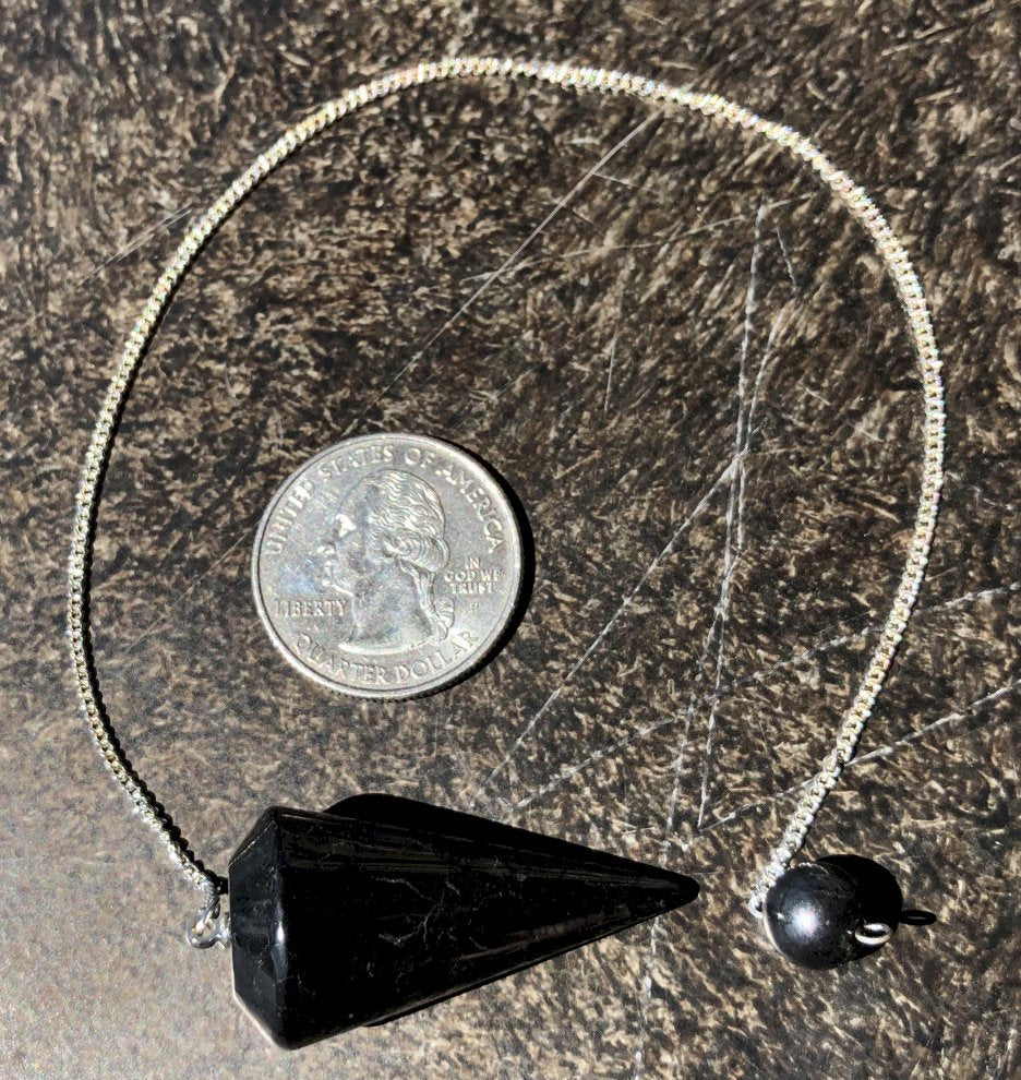 Shungite Pendulum with Chain - Grounding, a Stone of Deep Secrets ...