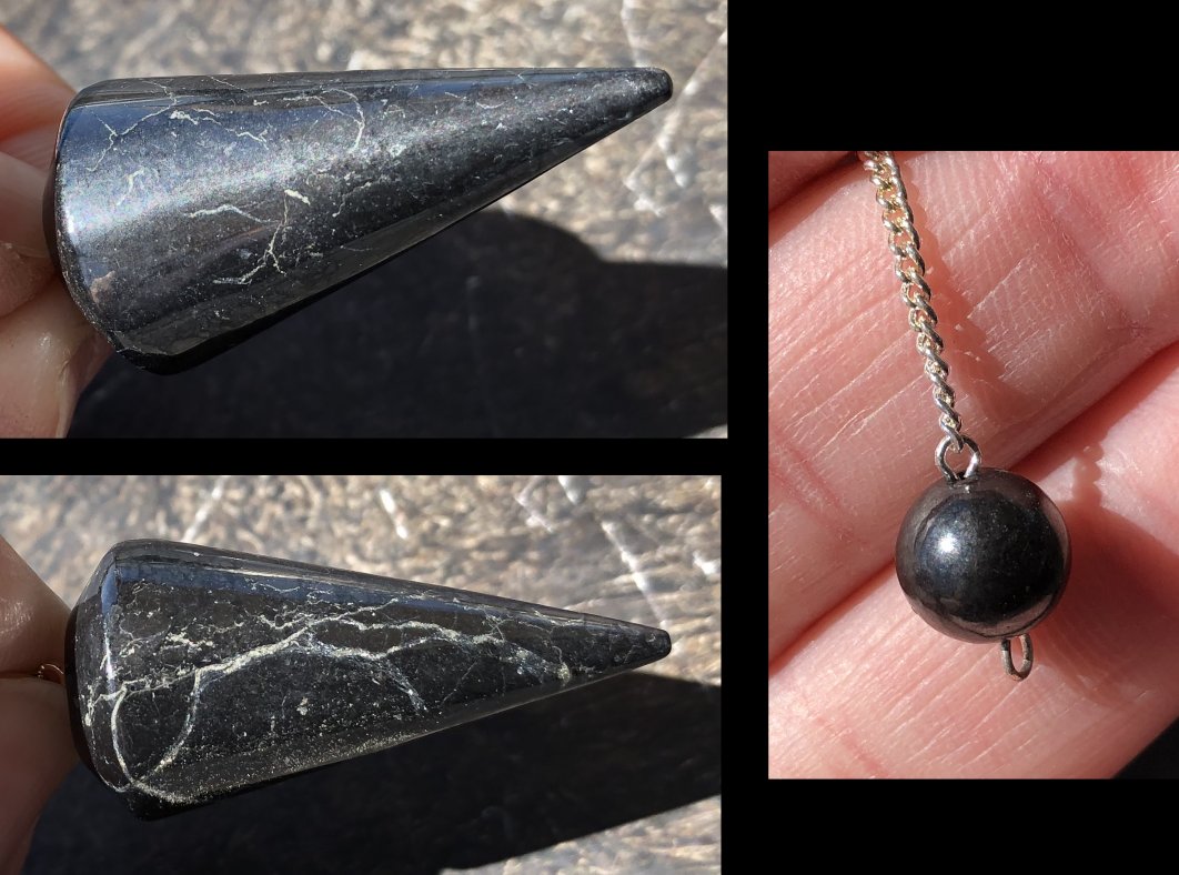 Shungite Pendulum with Chain - Grounding, a Stone of Deep Secrets ...