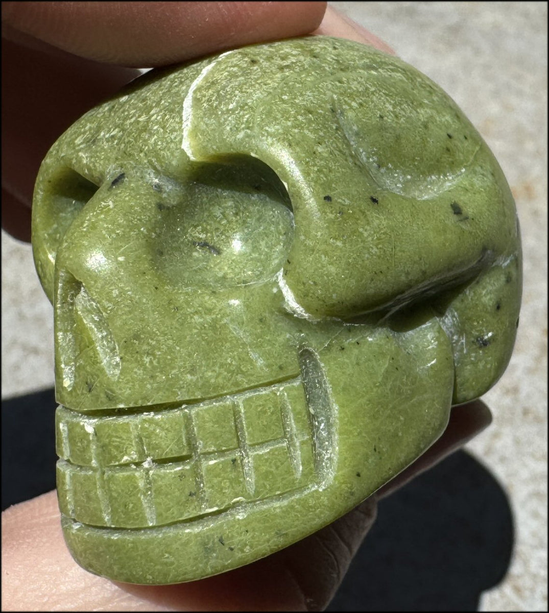 Nephrite Jade CRYSTAL SKULL - Serenity, Combat negative thoughts – Blue ...