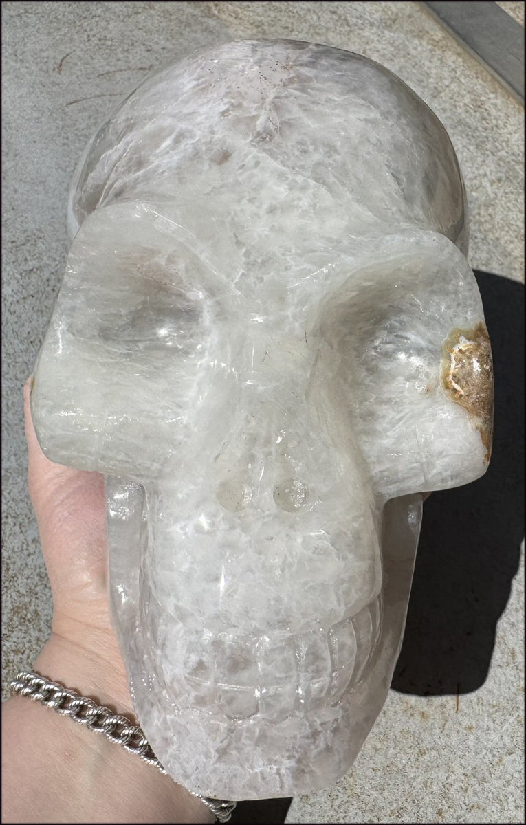 ~Super Sale~ LifeSize Agate GEODE Crystal Skull with AMAZING Huge Cent ...