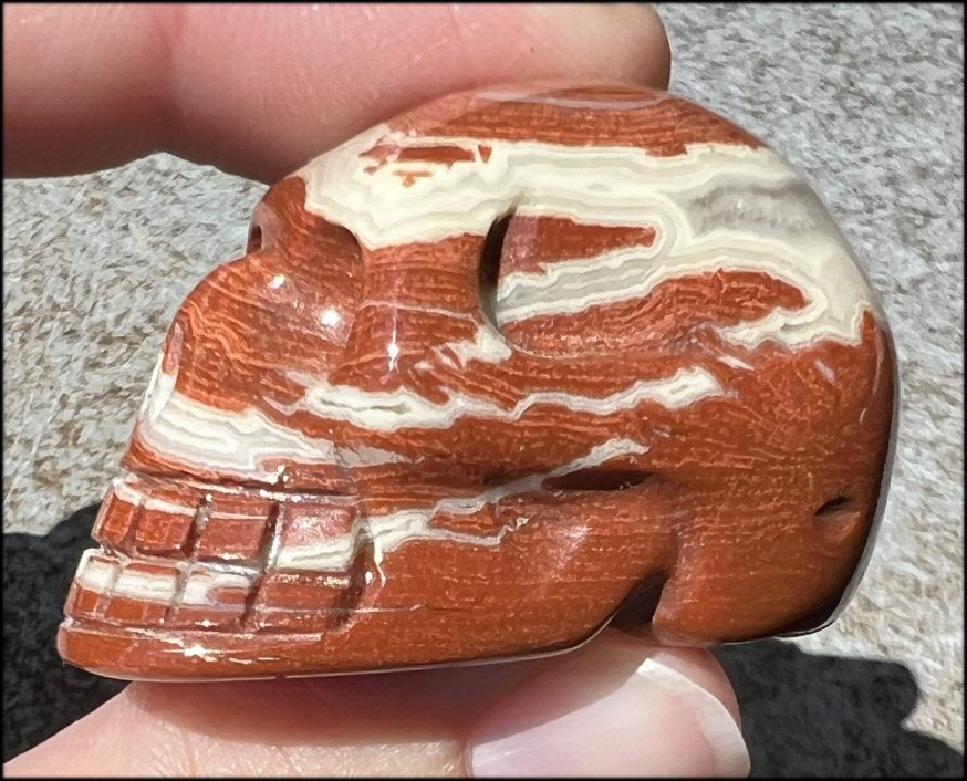 Red Spiral Jasper CRYSTAL SKULL with Fabulous AGATE veins - Vitality ...